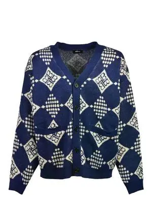 BREATH Diamond-knit Cardigan - Blue