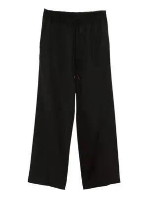 Isabel Benenato Drawstring Wide-leg Trousers - Black