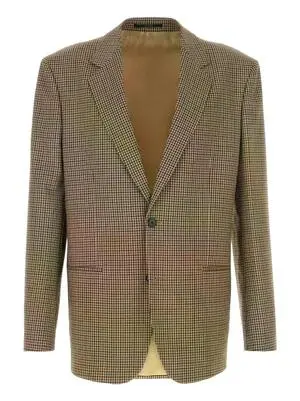 Gucci Gingham-check Single-breasted Blazer - Neutrals