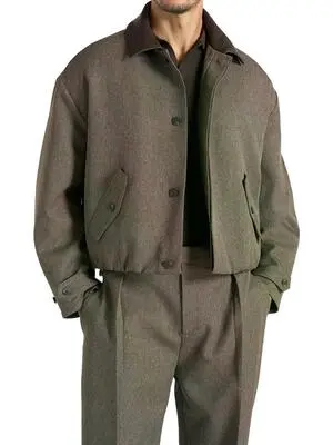 MANIÈRE DE VOIR Cameron Oversized Textured Tailored Bomber Jacket