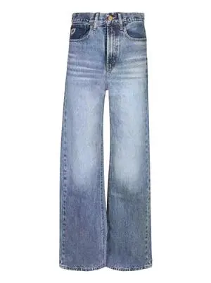 LOIS Faded Wide-leg Jeans - Blue