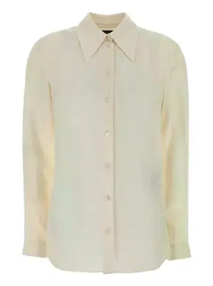 Gucci Incrocio Gg-motif Chain-print Shirt - Neutrals
