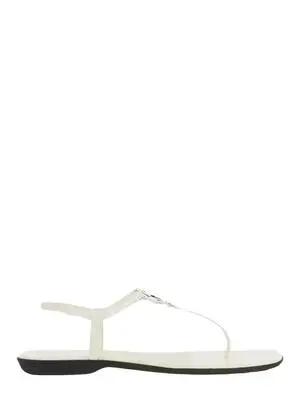 Gucci Interlocking G Leather Sandals White