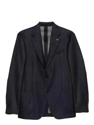 LARDINI Roma Long-sleeve Blazer - Blue