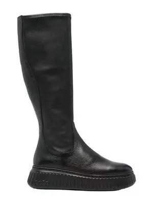 WONDERS Grained Leather Boots - Black