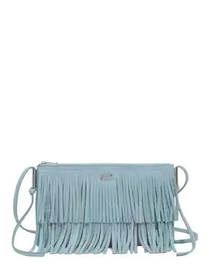 Bimba Y Lola Small Sky- Leather Fringed Clutch Bag - Blue