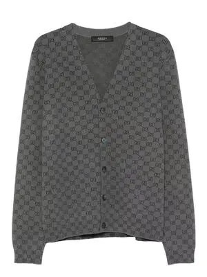 Gucci Gg Supreme Cardigan - Grey