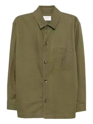 Saint Laurent Cassandre Gabardine Overshirt - Green