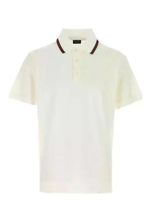 Gucci Web-stripe Piqué Polo Shirt - White