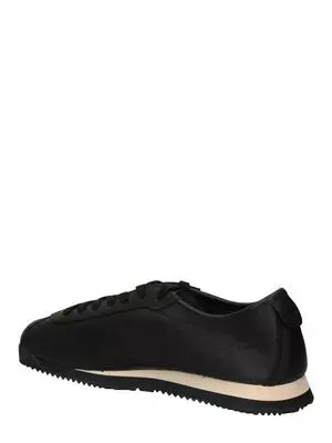 Lacoste Club-low Logo-plaque Leather Sneakers Black