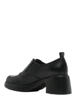 WONDERS Zip-front Grained Leather Pumps