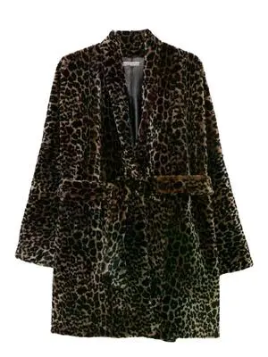 NOUR HAMMOUR Raquel Leopard-print Belted Coat