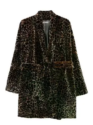 NOUR HAMMOUR Raquel Leopard-print Belted Coat