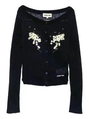 SHUSHU/TONG Beaded Floral-embellished Cardigan - Blue
