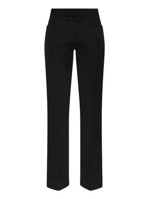 Balmain Belted Wool Trousers - Black