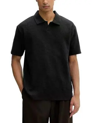 Marc O'polo Bouclé Polo-collar T-shirt - Black