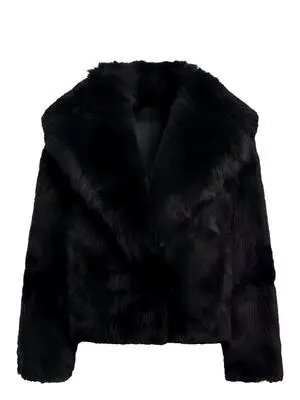 BLANCHA Notched-lapel Fur-textured Jacket