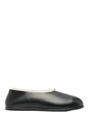 DEAR FRANCES Shearling-lined Leather Slippers