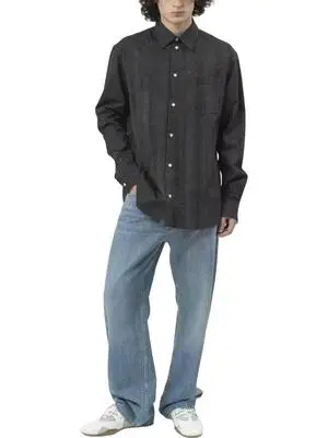Marni Striped Logo-embroidered Shirt - Black