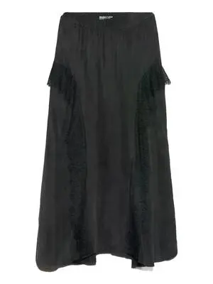 Bimba Y Lola Faded Fluid Skirt With Lace Trim - Black