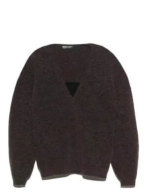 Bimba Y Lola Dark Taupe Mohair V-neckline Sweater Brown