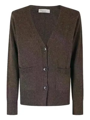 ROBERTO COLLINA V-neck Patch-pocket Cardigan - Brown