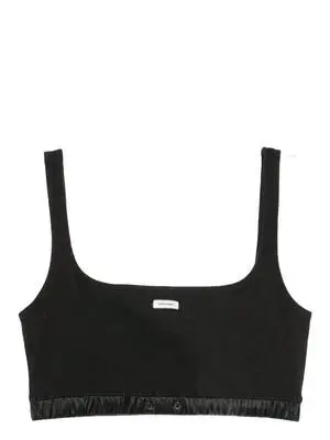 ENTIRE STUDIOS Ribbed-knit Cropped Top - Black