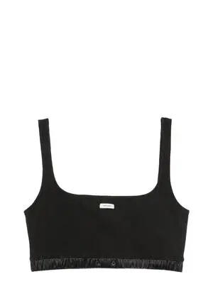ENTIRE STUDIOS Ribbed-knit Cropped Top - Black