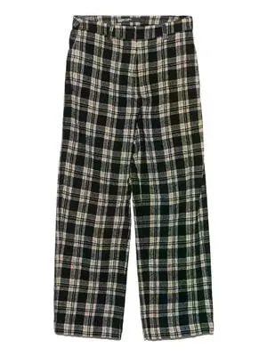 Bimba Y Lola Checked Darted Barrel-leg Trousers - Black