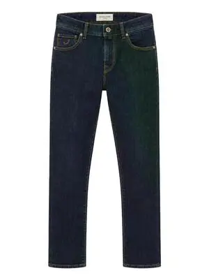 Jacob Cohen Logo-embroidered Contrast-stitch Jeans - Blue