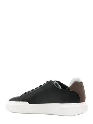 Calvin Klein Chunky Cupsole Logo-plaque Leather Sneakers - Black