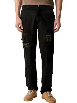 AERONAUTICA MILITARE Logo-patch Cargo Pants - Black