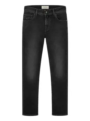Jacob Cohen Logo-patch Straight-leg Jeans - Black