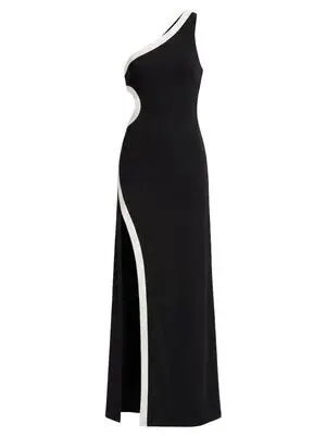 Alice + Olivia Gwendolyn One-shoulder Cutout Maxi Dress Black