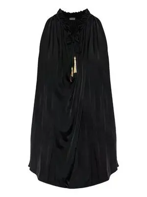 Balmain Ruffled Tassel-detail Blouse - Black