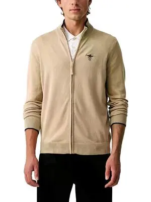 AERONAUTICA MILITARE Logo-embroidered Cardigan - Neutrals