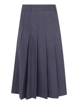 DUNST Pleated Midi Skirt - Grey