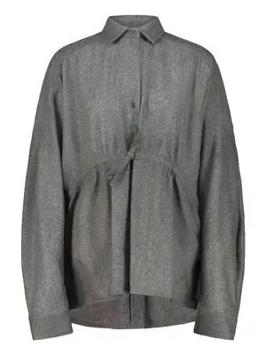 THELATEST Dalida Tie-waist Wool Shirt - Grey