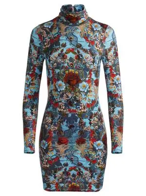 Alice + Olivia Delora Floral-print Mini Dress - Blue