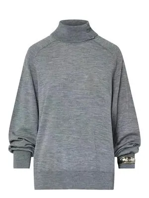 Liu Jo Wool Turtleneck With Bracelet - Grey