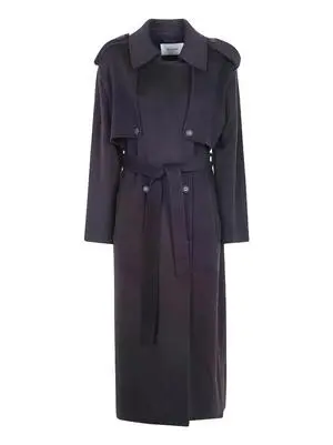 IVY OAK Belted Double-breasted Coat - Brown