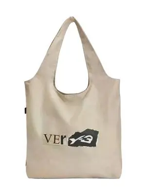 Y3 Graphic Logo-print Tote Bag - Neutrals
