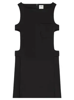 COURREGES Cut-out Crepe Mini Dress - Black