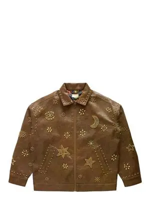 MOTHER The Zip-it Stud-embellished Jacket Brown