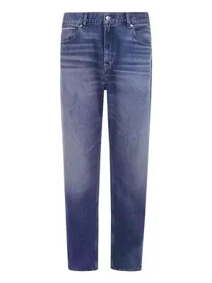 7 For All Mankind Faded Straight-leg Jeans - Blue
