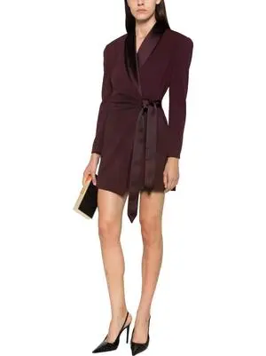 Imperial Satin-trim Wrap Mini Dress - Brown