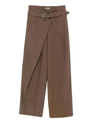 Loewe Belted Wrap Trousers - Brown