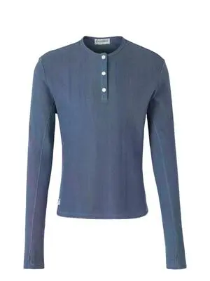 CARRER Lis Henley Waffle-knit T-shirt