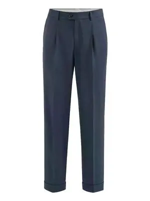 Brunello Cucinelli Houndstooth Pleated Trousers - Blue