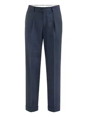 BRUNELLO CUCINELLI Virgin Wool Houndstooth Trousers With Pleat